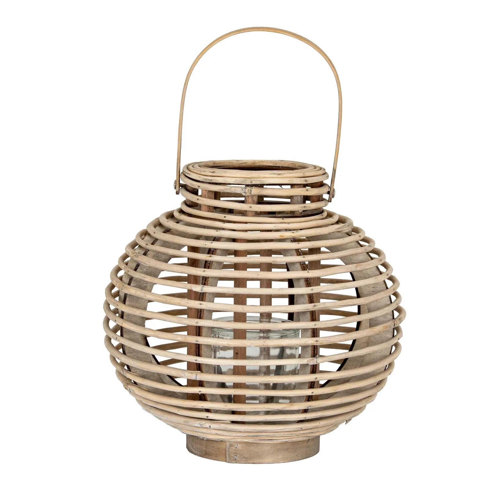 Large Round Willow Lantern With Glass Holder – TidySpaces