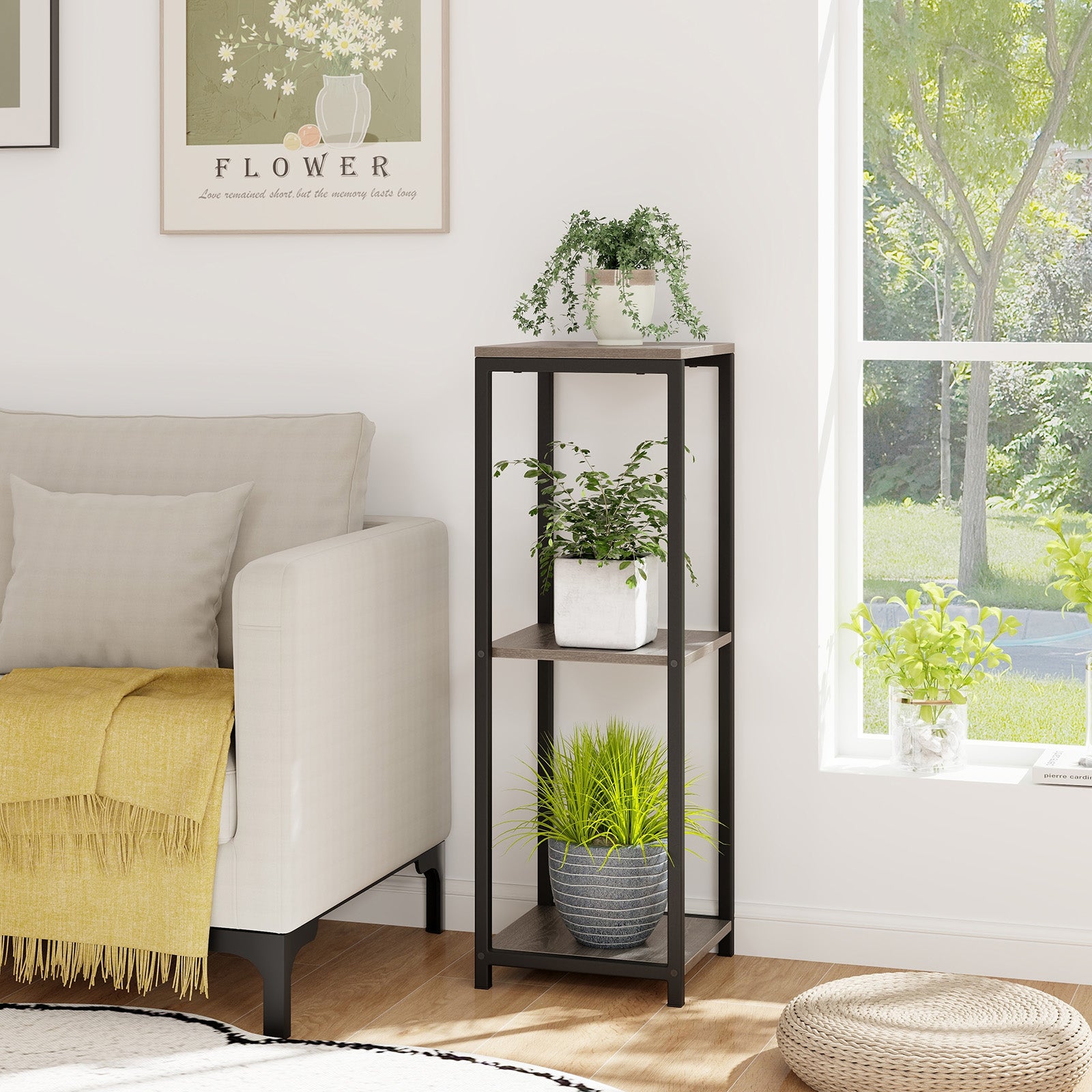 Tall metal plant stand store