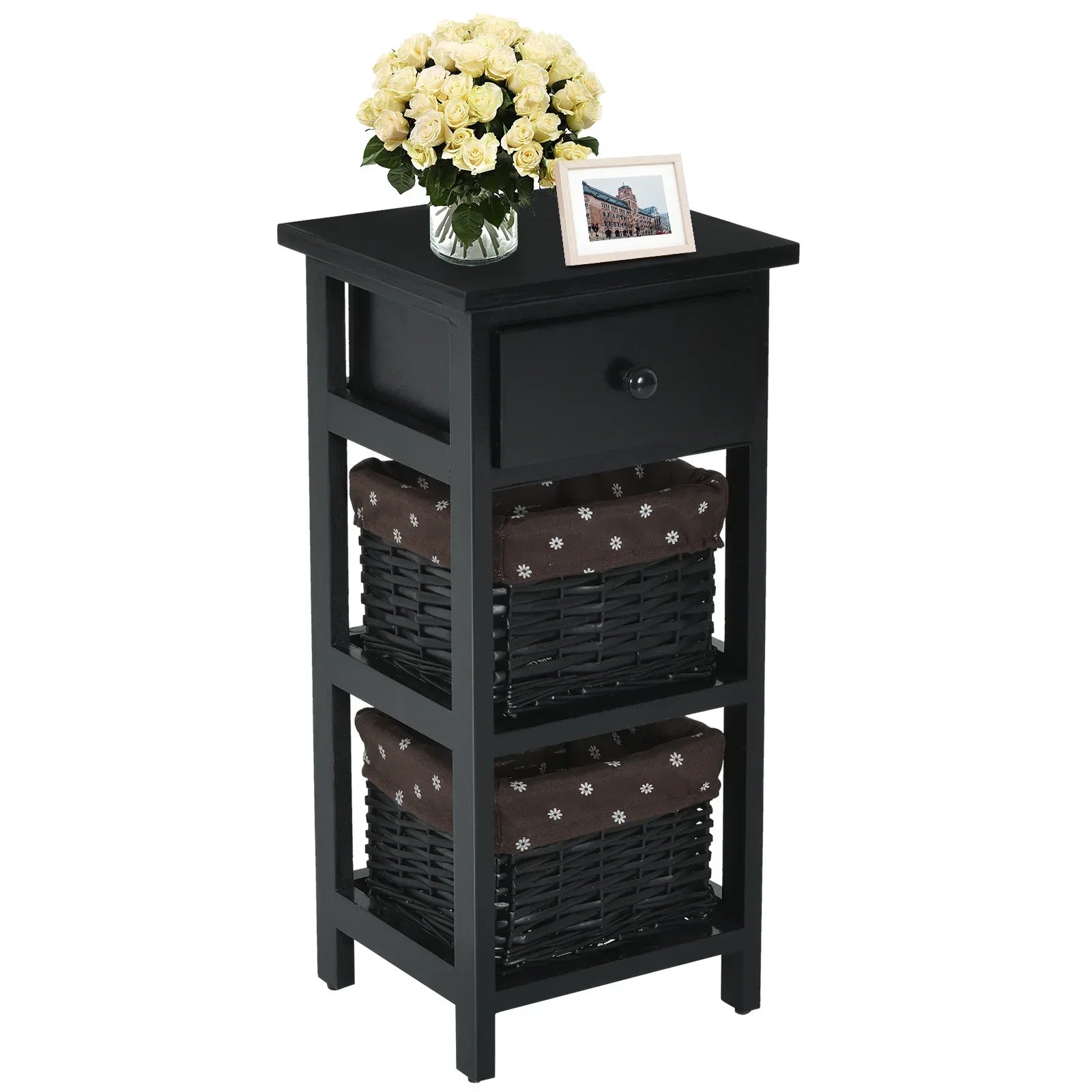 Bedside Table Made of Paulownia Wood in Country House Style – TidySpaces