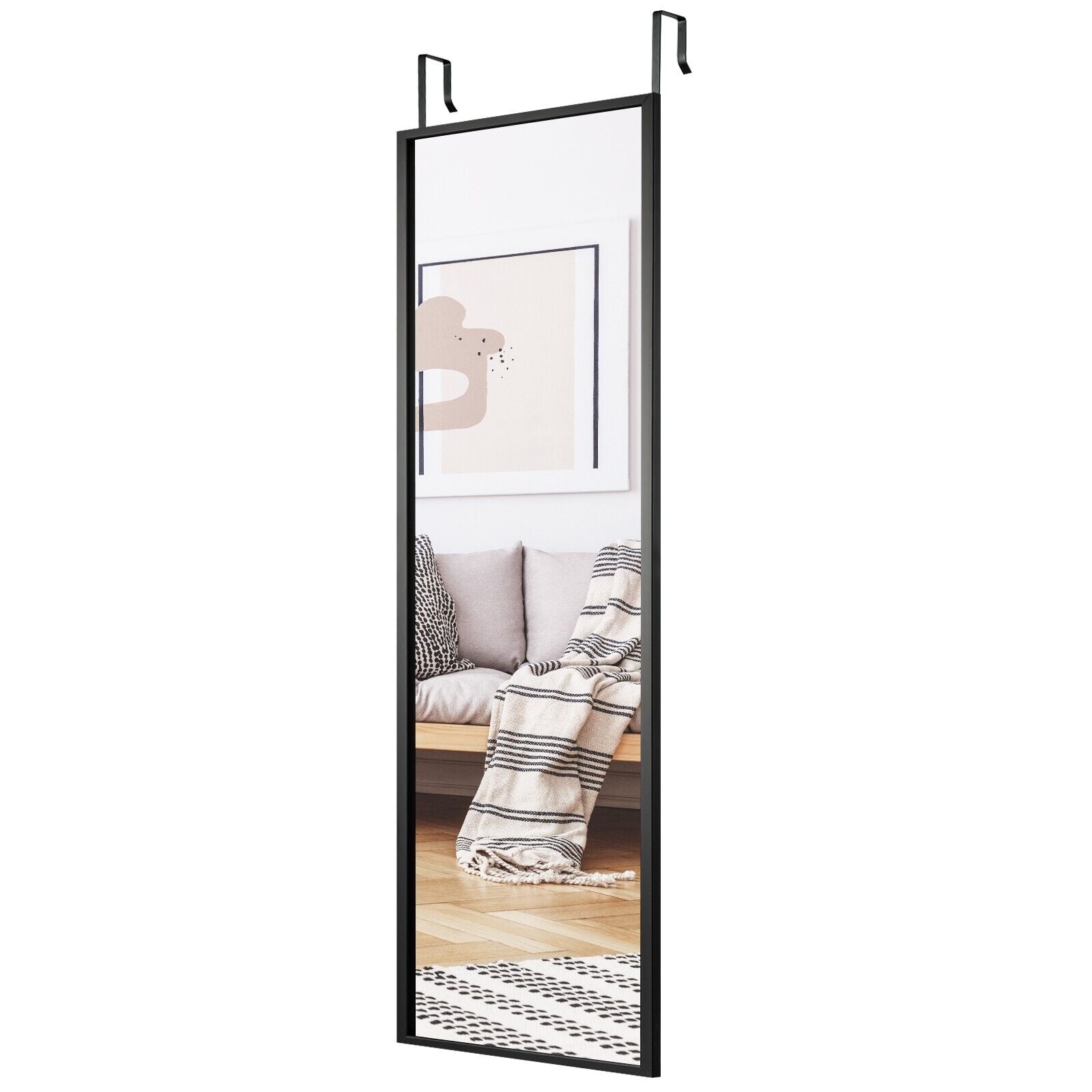 Full Length Wall-Mounted Mirror with Height Adjusting Hooks – TidySpaces