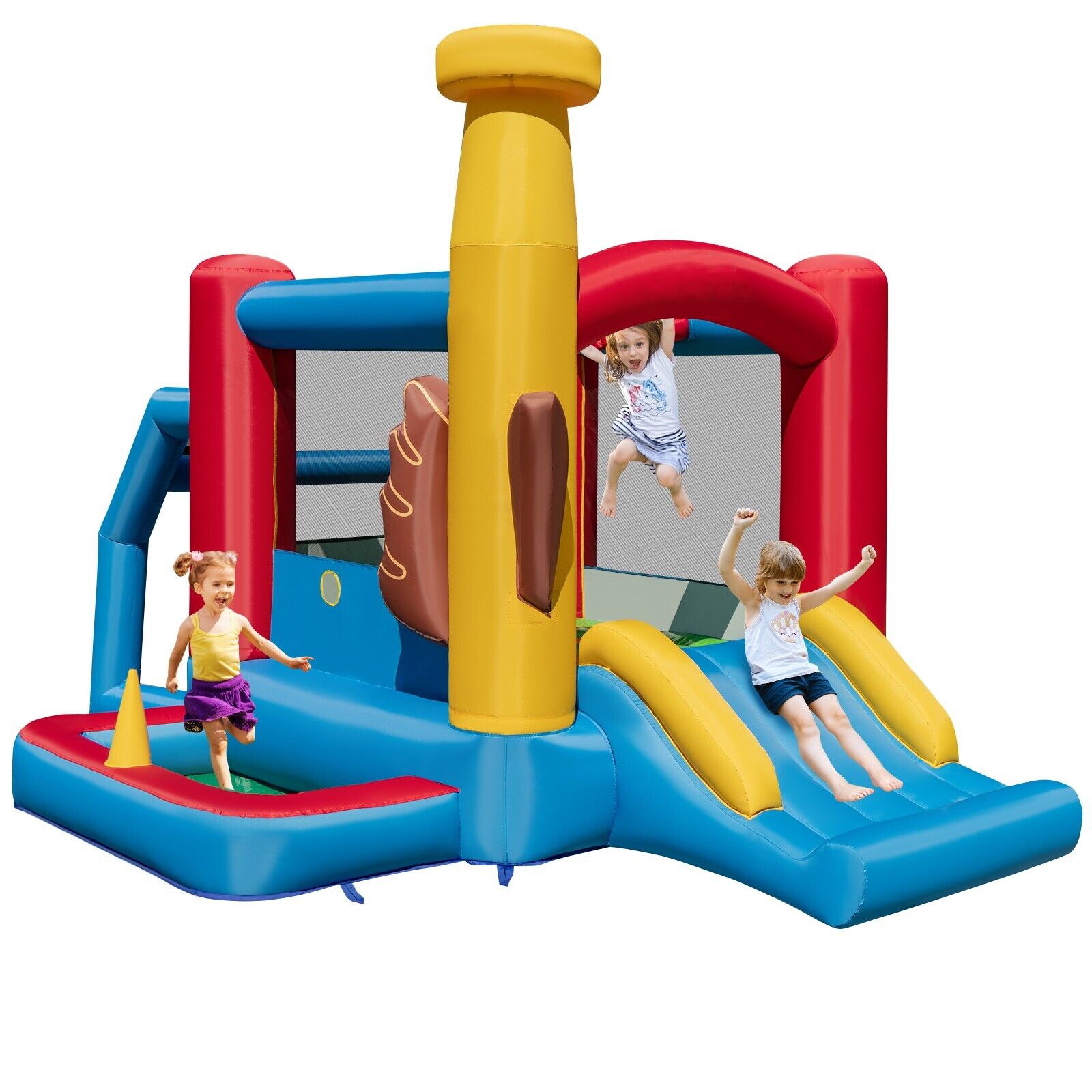 Kids Bouncy Castle with 680W Blower and Slide – TidySpaces
