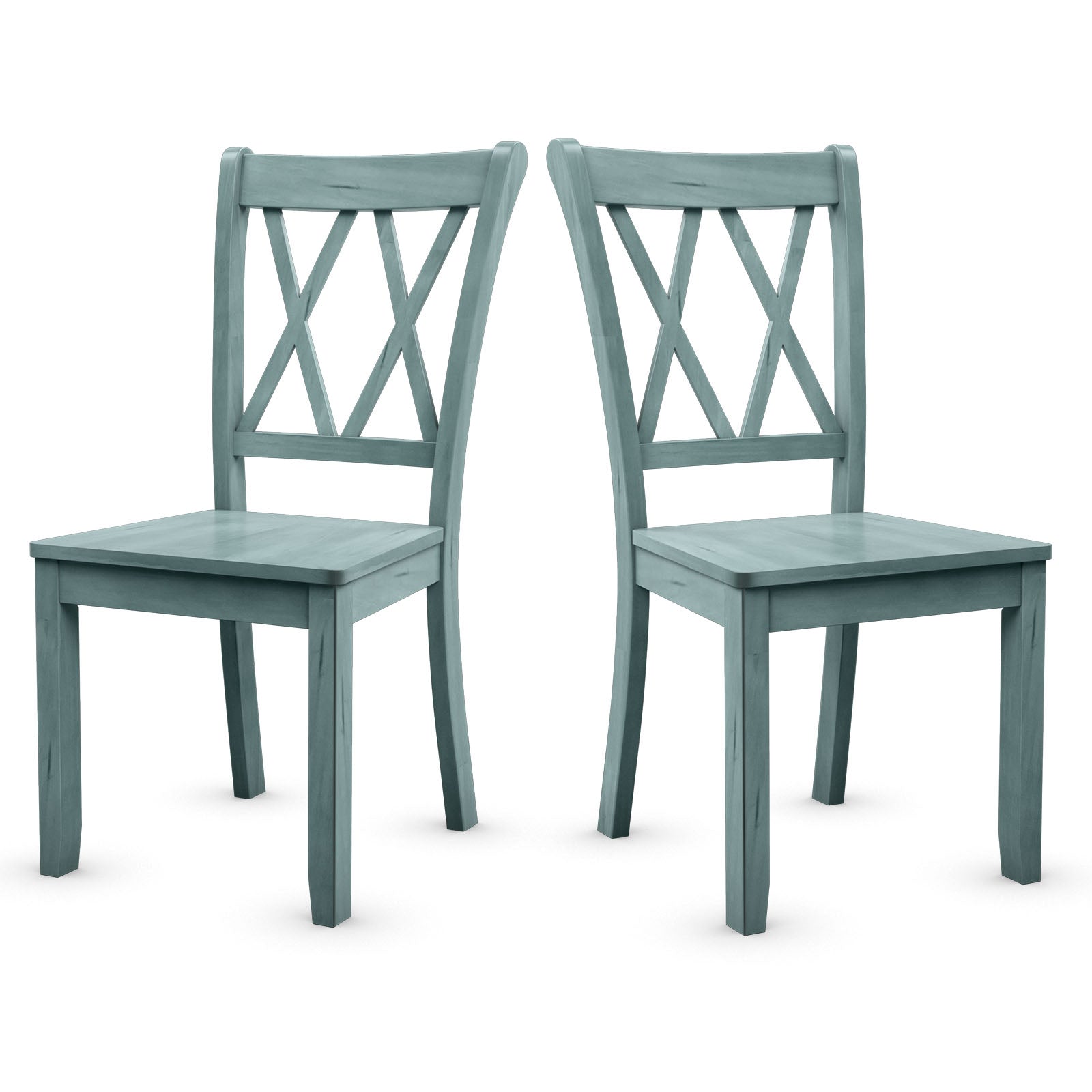 Set of 2 Armless Wood Dining Chairs with Ergonomic Fluted Seat – TidySpaces