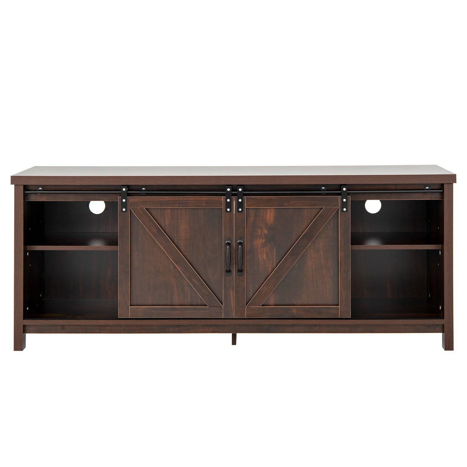TV Stand with Sliding Barn Doors for TVs up to 65 Inches TidySpaces