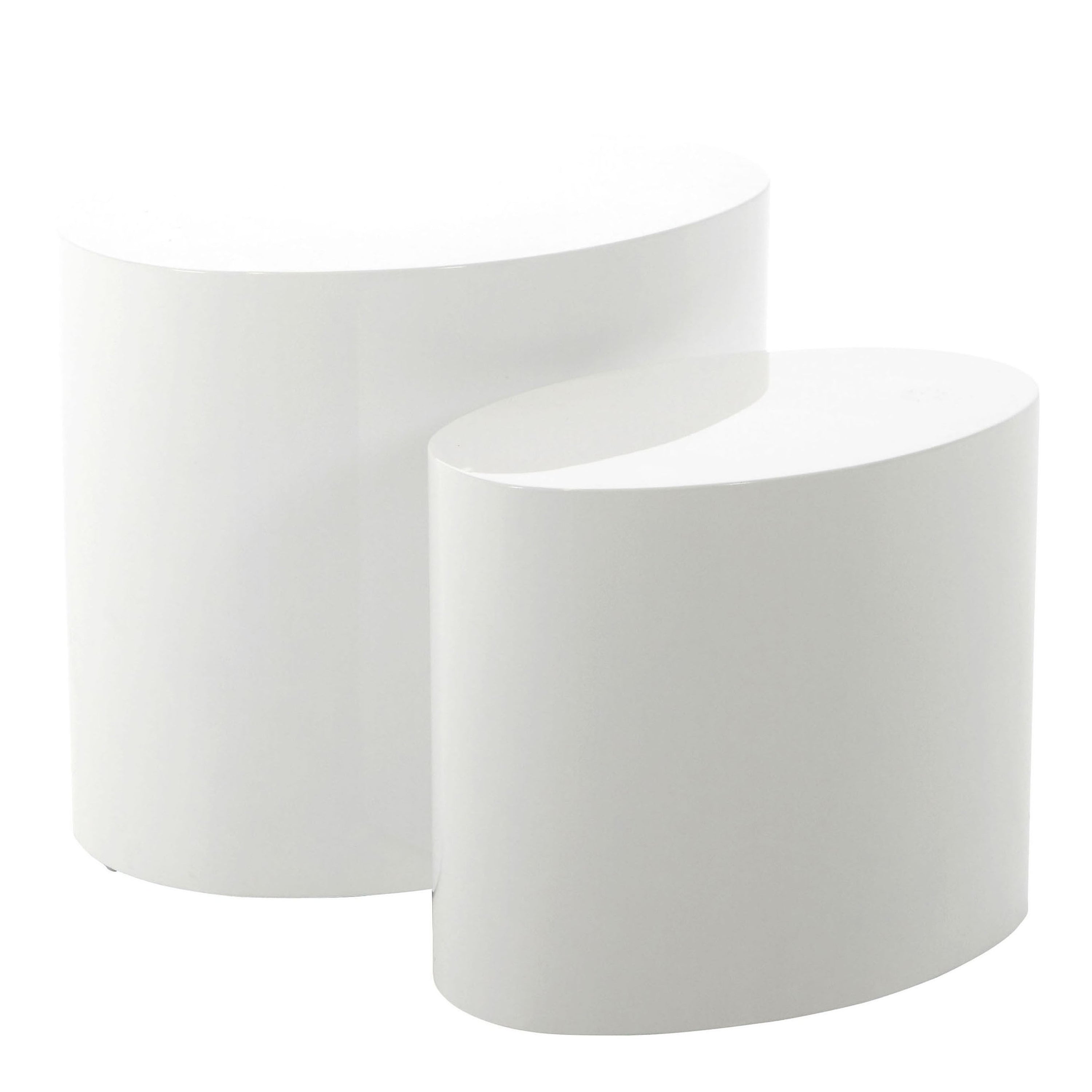 Mice Oval Coffee Table in White Set of 2 – TidySpaces